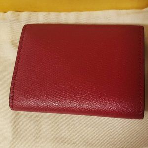 Fendi | Bags | Fendi Red Leather Micro Trifold Wallet New In The Box | Poshmark
